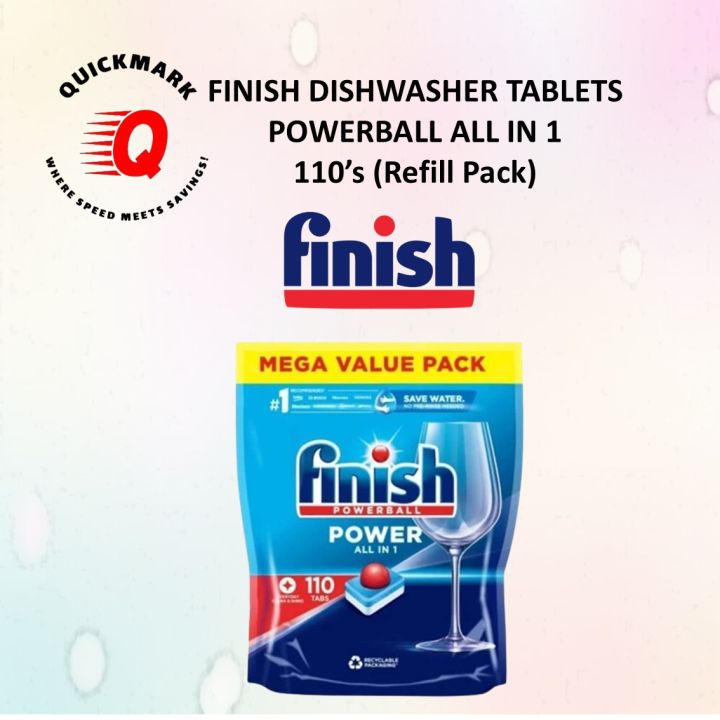 Finish Dishwasher Machine Tablets Powerball 110s / Refill Pack | Lazada ...