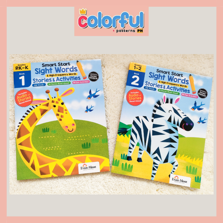 SIGHT WORDS Evan Moor Smart Start (2 Books) Pre K to K and Grade 1 to 2 ...