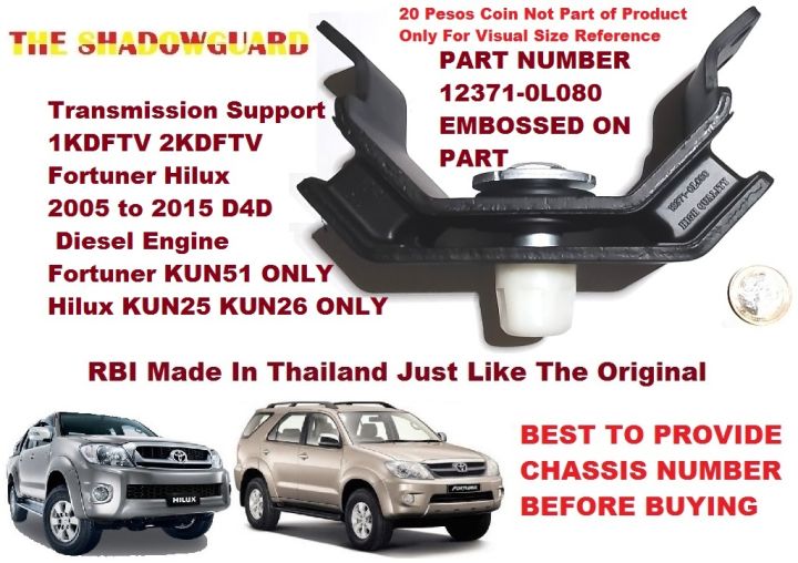 Transmission Support 1KDFTV 4x4 Fortuner Hilux RBI 12371-0L080 | Lazada PH