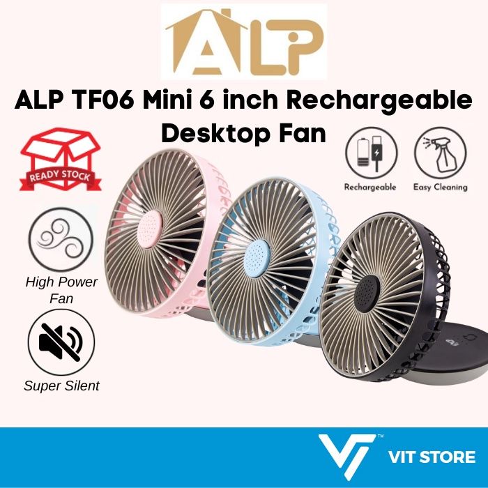 ALP TF06 Rechargeable Fan 6 inch Foldable Kipas Mini Micro USB Desktop Outdoor Fan | Lazada