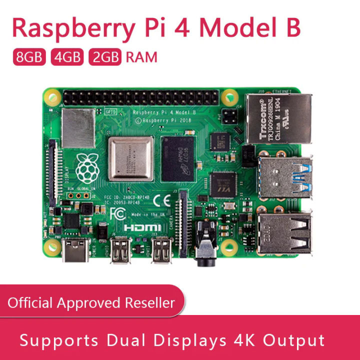 Original Raspberry Pi 4รุ่น B 4B RAM 2GB 4GB 8GB Core 1.5Ghz 4K Micro ...