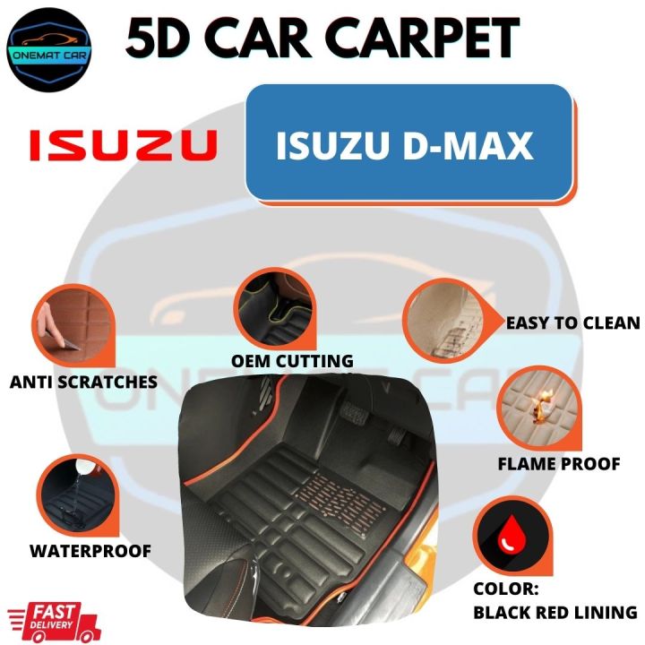 5D CAR CARPET KARPET KERETA ISUZU DMAX 5D KARPET 2 LAYER | Lazada