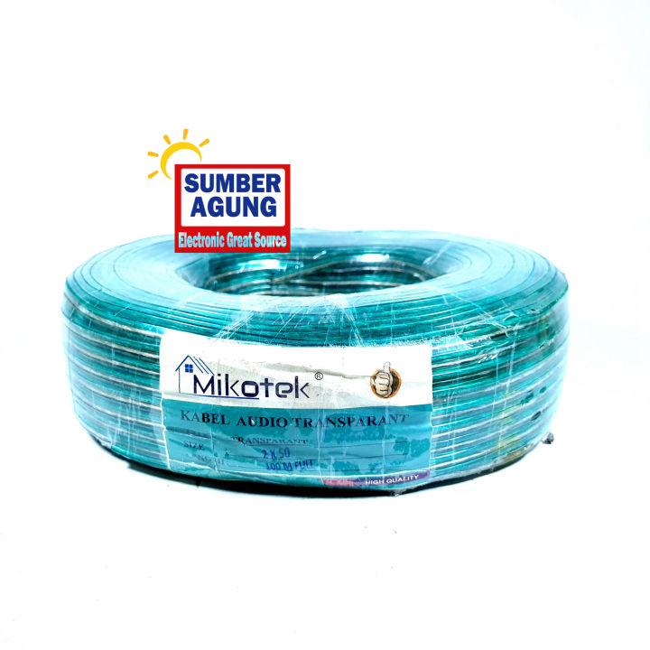 Mikotek Kabel Transparan 2x50 Panjang 100M Full Audio Cable Transparant ...