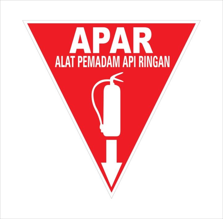 STIKER VINYL SEGITIGA APAR UK. 25 X 25 CM SIGN RAMBU K3 SAFETY | Lazada ...