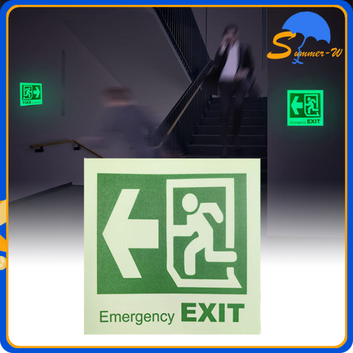 emergency exit sign Glow In The Dark Stiker Jalur Evakuasi sticker ...