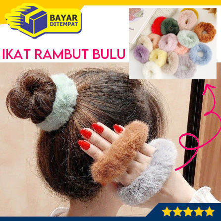 Ikat Rambut Kuncir Ala Korea BULU (RB31) | Lazada Indonesia
