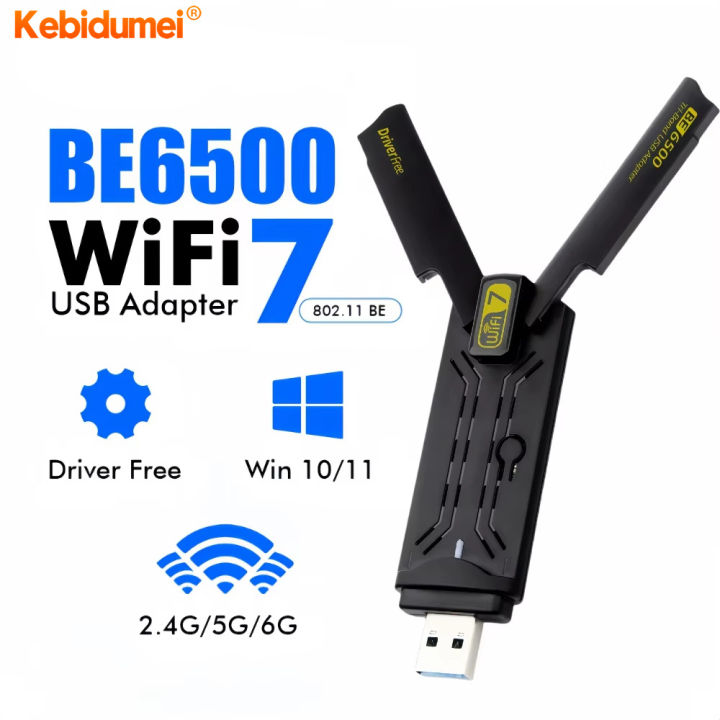 Kebidumei 6500Mbps WiFi 7 USB Adapter BE6500 2.4G&5.8G&6GHz Wireless ...