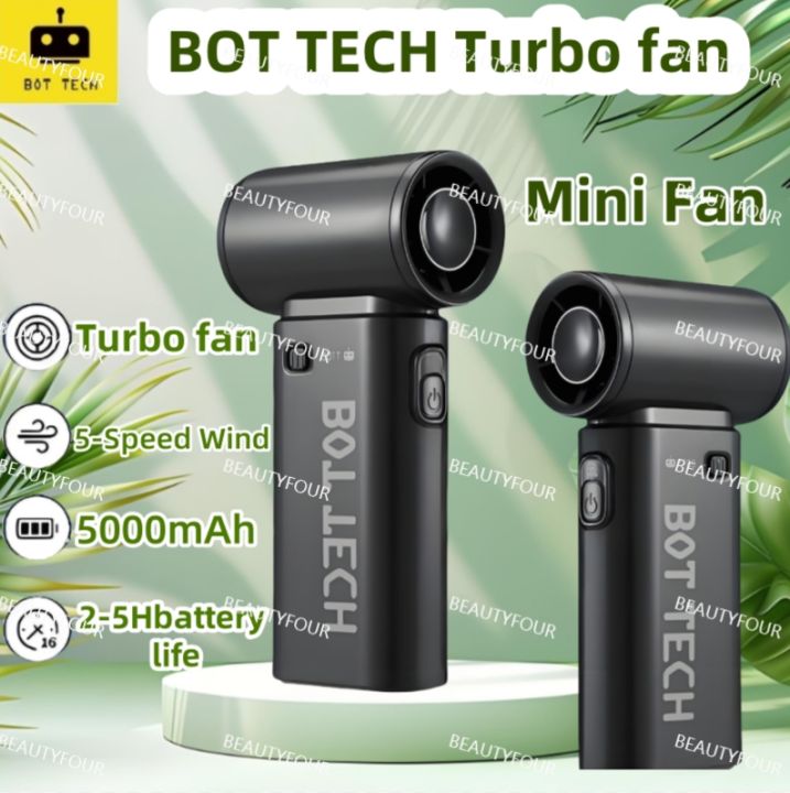 BOT TECH Mini Fan Portable Fan Rechargeable 5000mAh Mini Fan ...