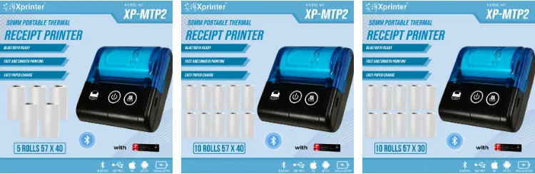 Xprinter XP-MTP2 Portable BLUETOOTH + USB Thermal Printer Handheld 58mm ... Xprinter XP-MTP2 Portable BLUETOOTH + USB Thermal Printer Handheld 58mm ...
