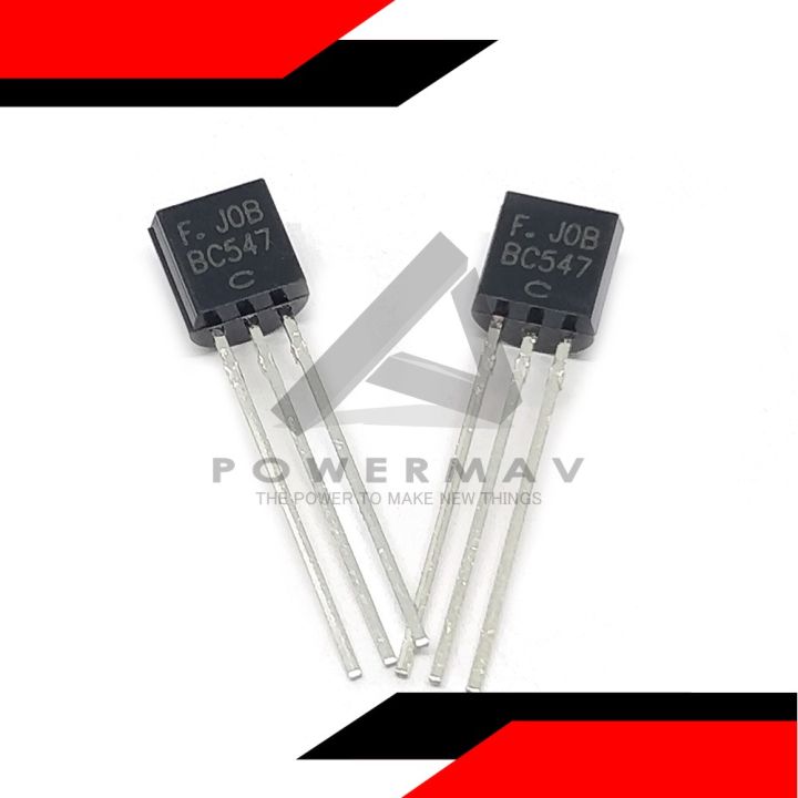 2pcs original BC547B BC547 100MA 45V 0.1A NPN TO-92 Transistor Triode for pcb breadboard arduino ...