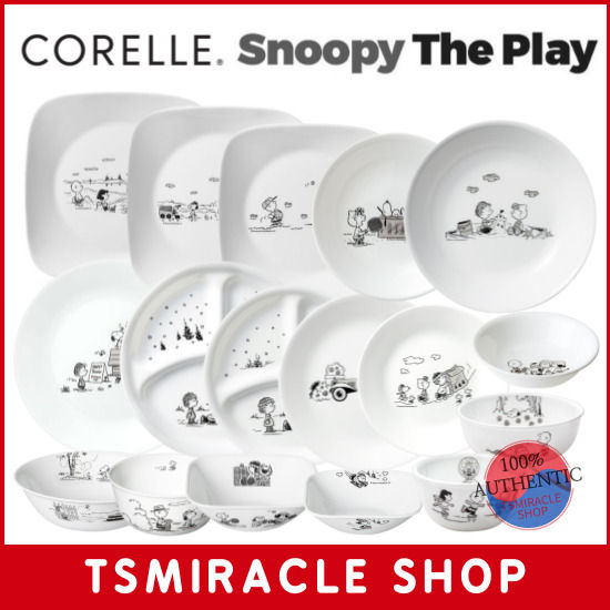 CORELLE Snoopy The Play Dinnerware Collection Round Plate Dish Bowl ...