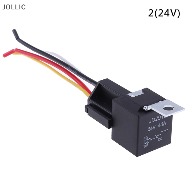 JOLLIC 1 Pair 12v 24v 40a auto automotive relay socket 40 amp relay ...