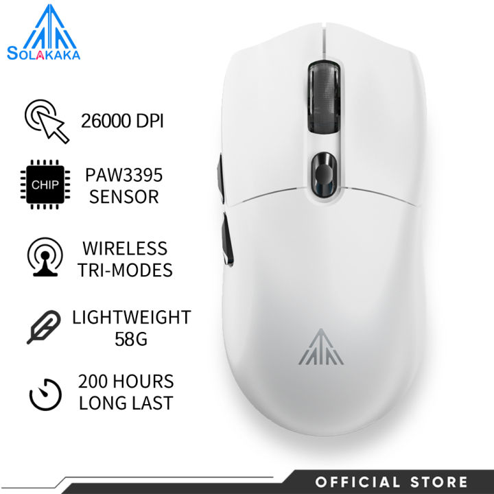 SOLAKAKA SM800 Wireless Gaming Mouse Lightweight Tri-Mode 2.4G USB-C ...