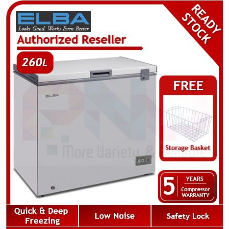 Elba 260L Chest Freezer ARTICO EF-E2620 (GR) 190L Chest Freezer EF ...