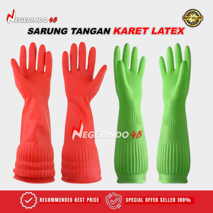 SARUNG TANGAN KARET LATEX DOTTED RUBBER HAND GLOVES TEBAL BERKUALITAS | Lazada Indonesia