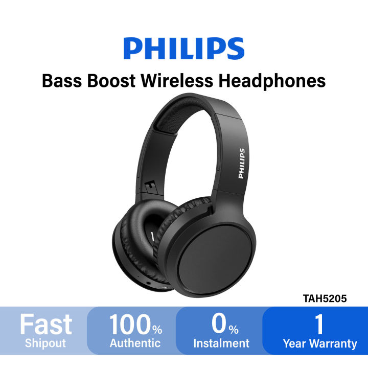 Philips TAH5205 Bluetooth Headphones 29 Hours Play Time Bass Boost ...