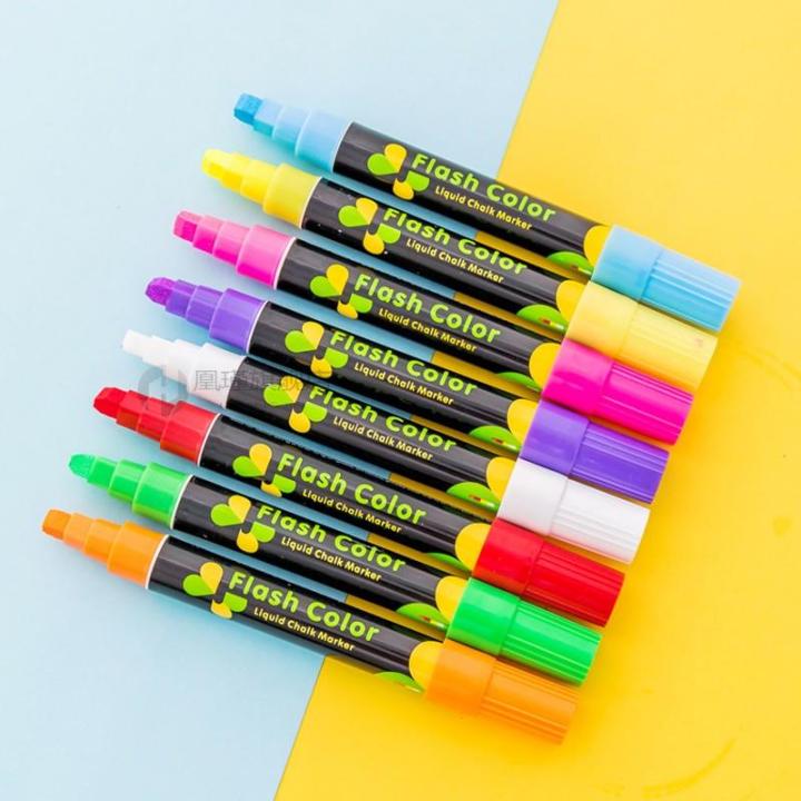 Fluorescent Window Marker Flash Color Pen Liquid Chalk Pen E | Lazada PH
