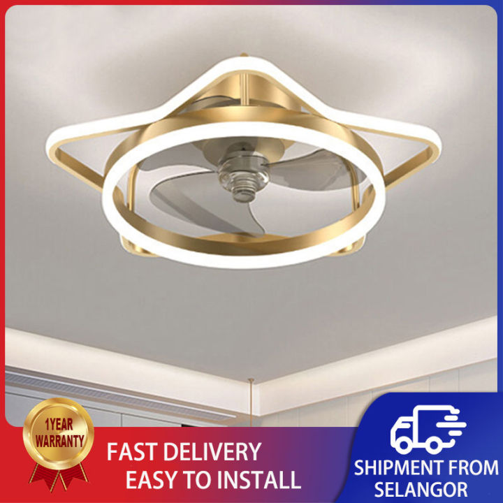 Modern and simple invisible fan lamp household bedroom living room ...