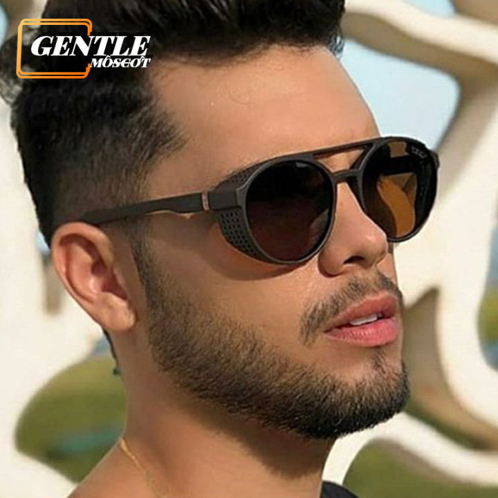 (GENTLE MOSCOT) Western Fashion Steampunk Aviator Sunglasses Windproof ...