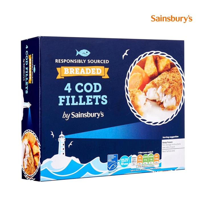 Sainsbury's 4 Breaded Cod Fish Fillets - Frozen | Lazada Singapore