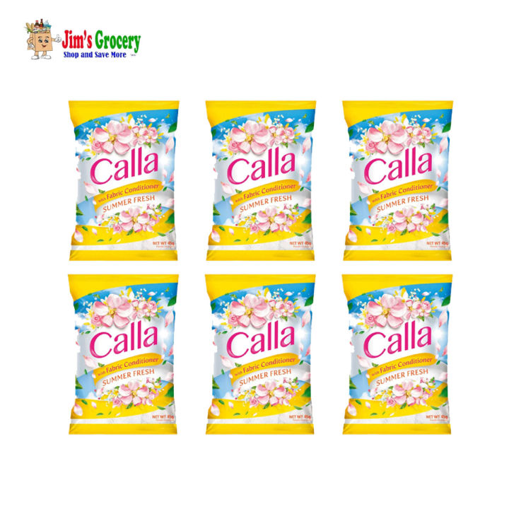 CALLA LAUNDRY POWDER WITH FABCON SUMMER FRESH (YELLOW) 45G (BUNDLE BY 6 ...