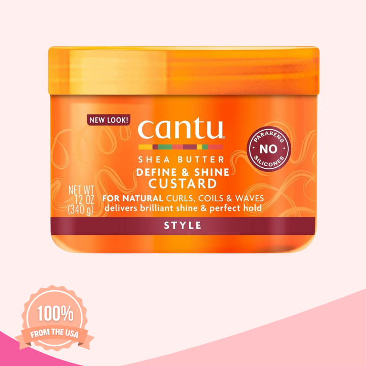 Cantu Shea Butter Define & Shine Custard for Natural Hair, 12 oz. / 340 ...