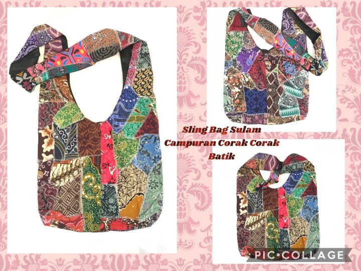 Sling Bag Sulam Campuran Corak Corak Batik Sabah Unique Handcrafted ...