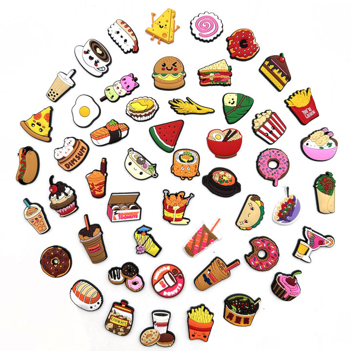 Hot Jibz 1PCS Cute Cartoon Food Series Donuts Croc DIY Sushi Shoe ...