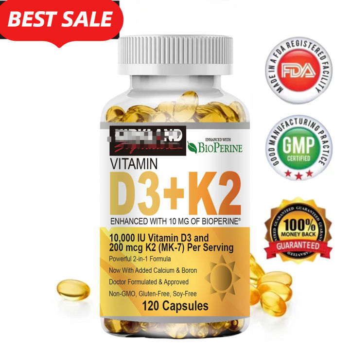 Vitamin D3 K2 10000 IU Immune Support Supplement with BioPerine - Daily ...