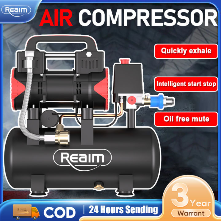 REAIM Oil Free Air Compressor 8L 30L 50L Silent Type Oil Less Heavy ...