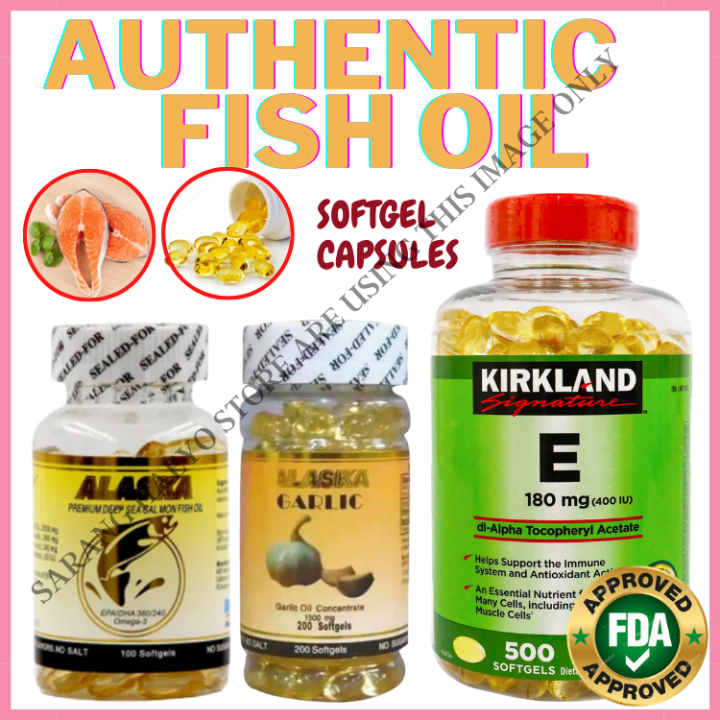 Kirkland Fish Oil Omega 3 Supplement Alaska Fish Oil Original Alaska Garlic Oil Soft Gel ...