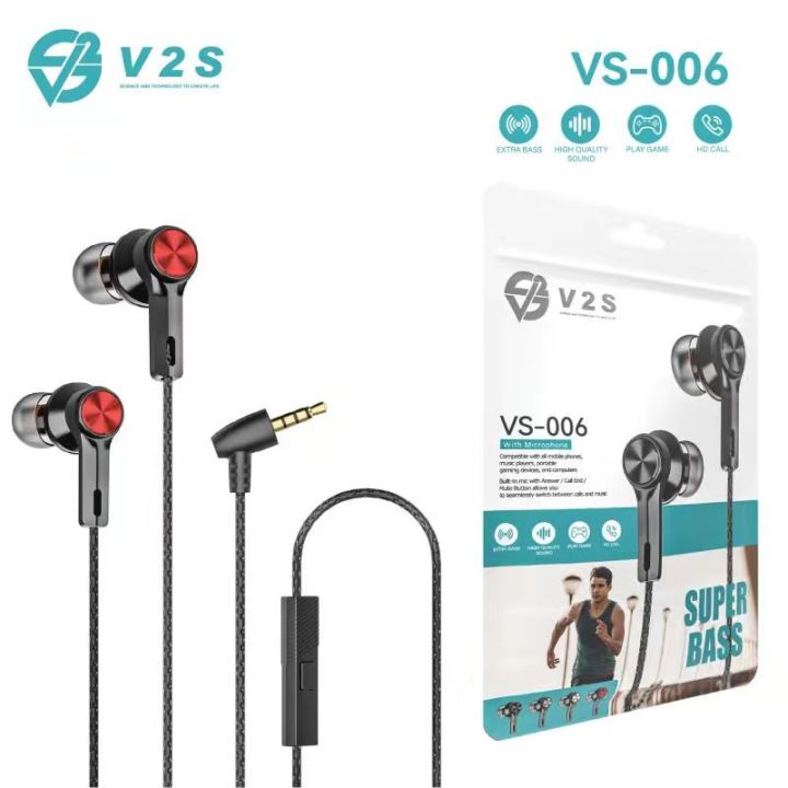 V2S VS-006 Universal 3.5mm Plug Stereo Wired Headset with Built - in ...