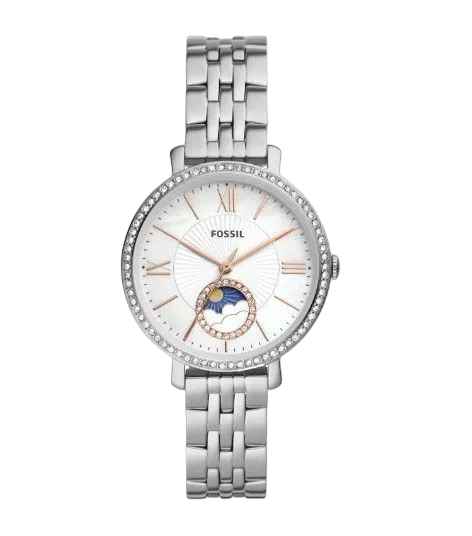 (Real Photo) Original Fossil Silver Tone Sun-Moon Women's Watch ES5164 ...