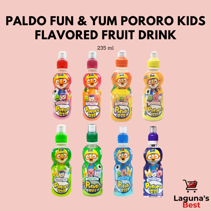 Paldo Fun & Yum Pororo Kids Flavored Fruit Drink with Push-Pull Sports Cap 235ml | Lazada PH