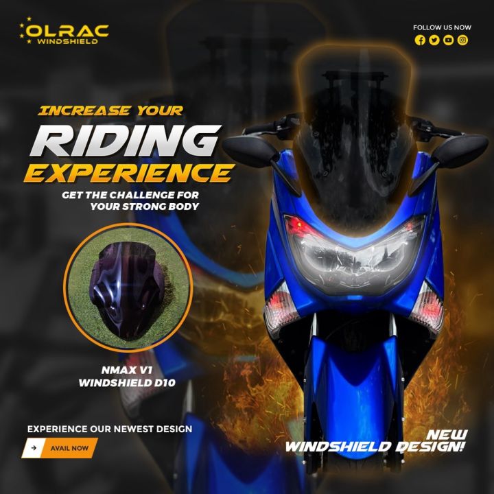 Nmax V1 Windshield On;ly (Clear & Smoke Black) | Lazada PH