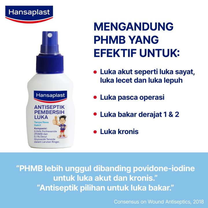 HANSAPLAST WOUND SPRAY ANTISEPTIC ANTISEPTIK PEMBERSIH LUKA CUT - 40 ML ...