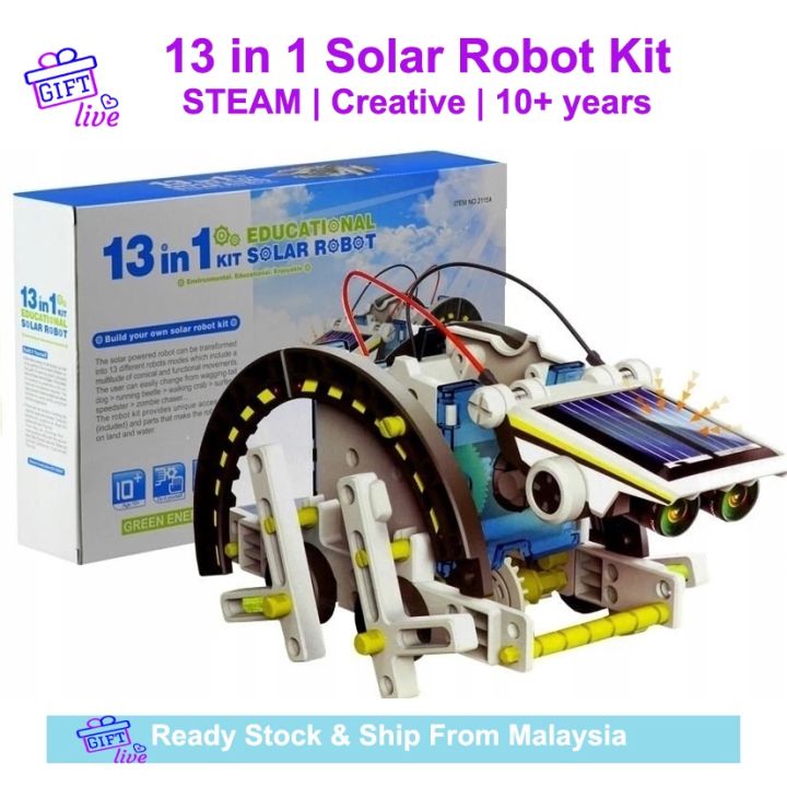 13 in 1 DIY Solar Robot Kit Educational Science Electronics Experiment ...