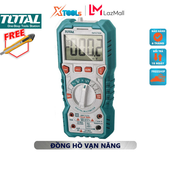 Đồng hồ vạn năng kỹ thuật số TOTAL TMT47504 đồng hồ đo đa năng Điện áp ...