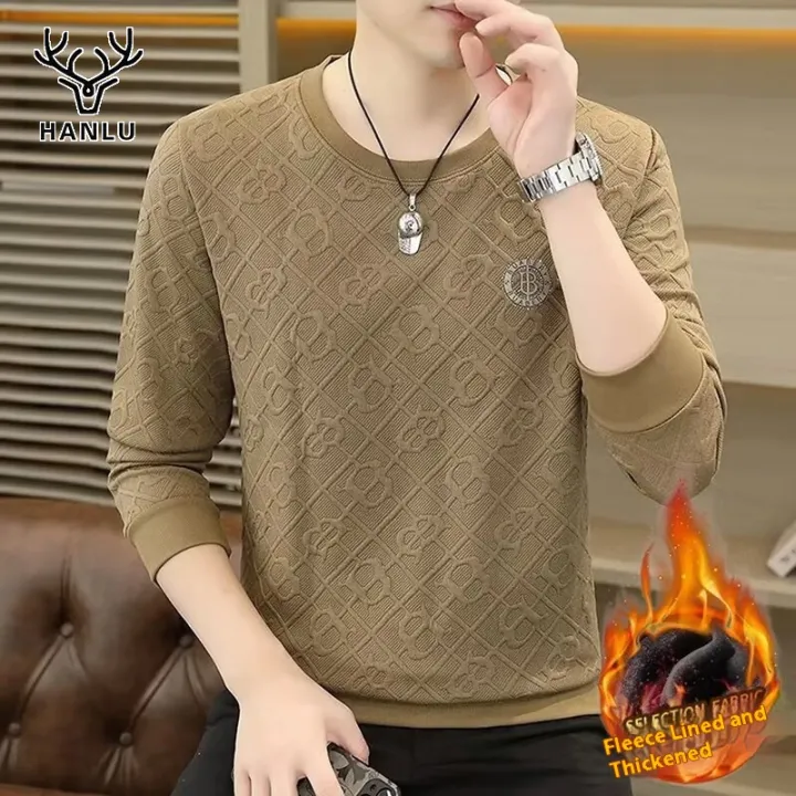Hanlu เสื้อสเวตเตอร์ถักเก็บความร้อนของผู้ชาย2025ฤดูใบไม้ร่วงฤดูหนาว ...