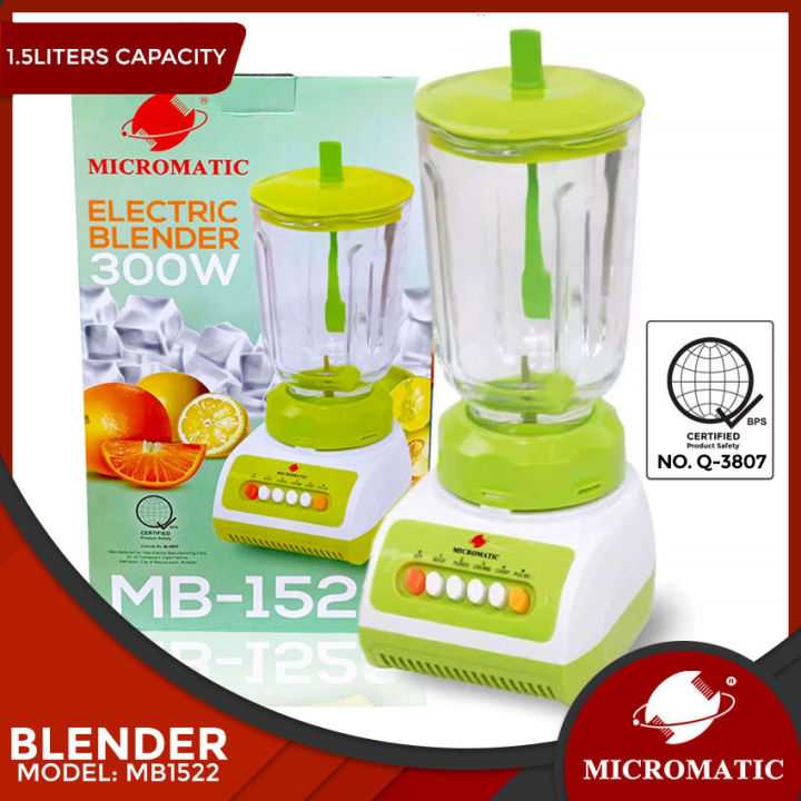 Micromatic MB-1522 1.5Liters 300W 4speed Mode Glass Jar Blender with ...