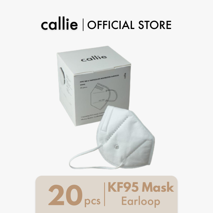 Callie KN95 Earloop Flat Fold Type Respirator Mask - White (20 pcs ...