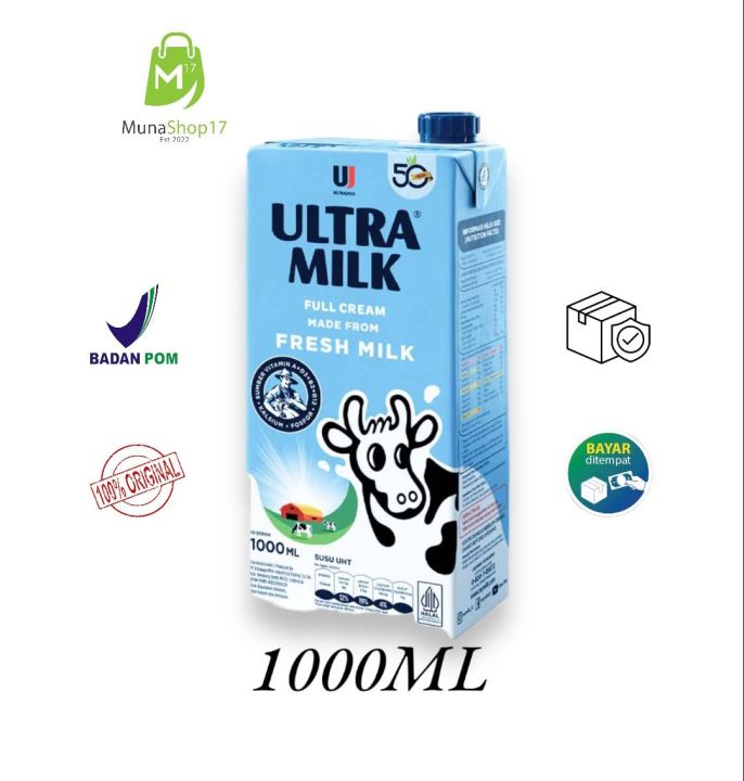 Ultra Milk Full Cream 1 Liter / Susu UHT Ultra Milk 1 Liter | Lazada Indonesia