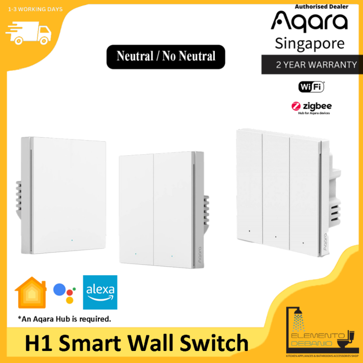 Aqara H1 Smart Wall Switch ( 1 Gang / 2 Gang / 3 Gang ) (neutral / no ...