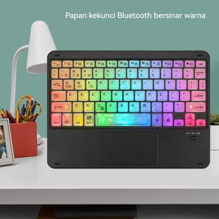 Keyboard Bluetooth RGB Kristal Transparan dengan Bantalan Sentuh ...