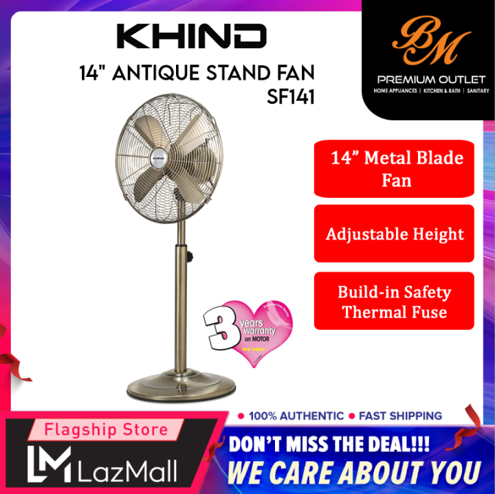 Khind Real Solid Pine Wood Stand Fan SF161ME / Khind 14" Antique Stand ...