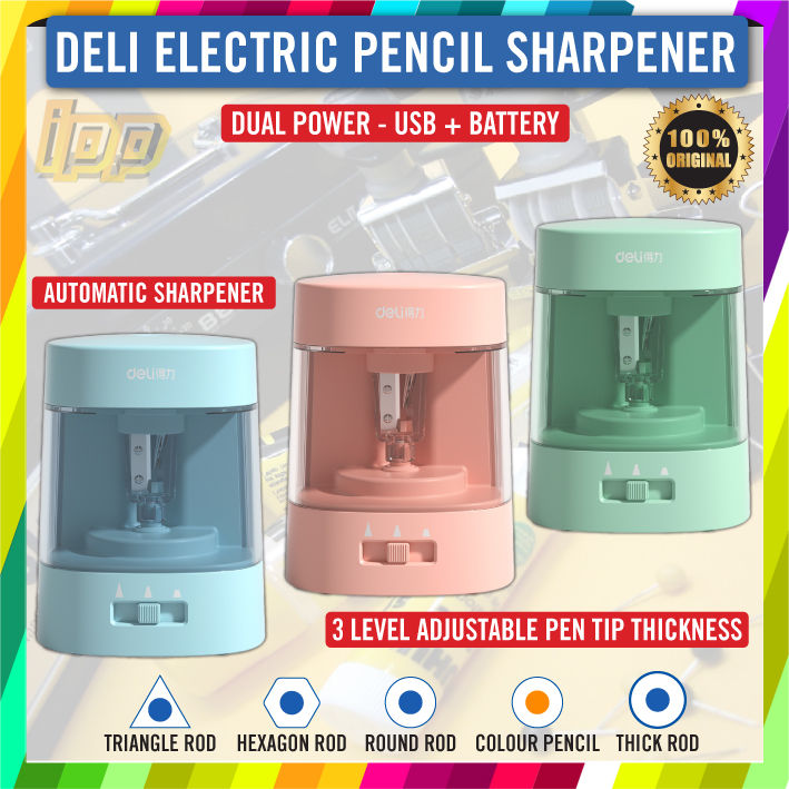 Deli Electric Pencil Sharpener / Automatic Pencil Sharpener - Dual ...