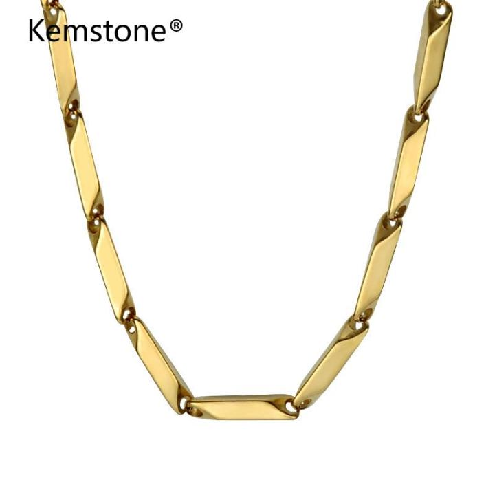 Kemstone Gold/Silver High Polished Stick 3MM Stainless Steel Chain ...