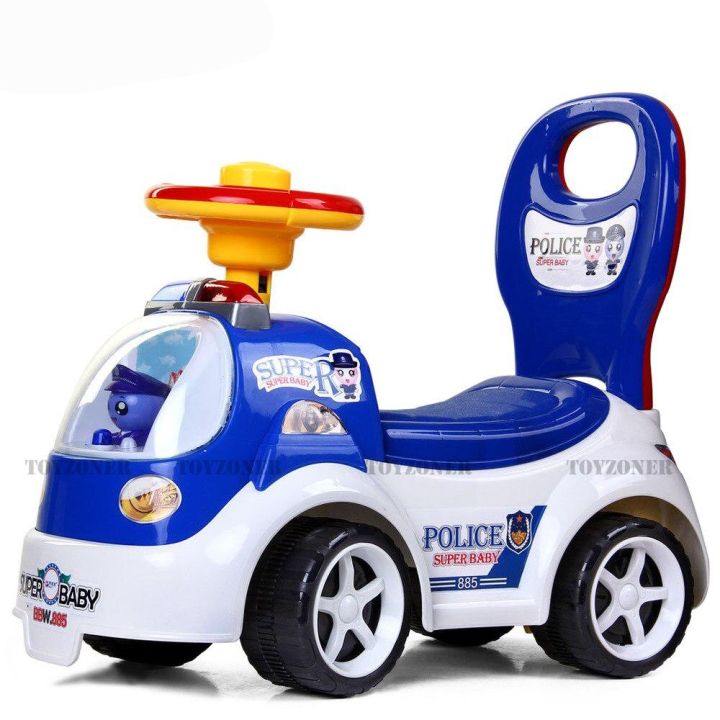 Police Sliding Car รถตำรวจ ขาไถ มีเสียง มีไฟ มีกันหงายหลัง | Lazada.co.th