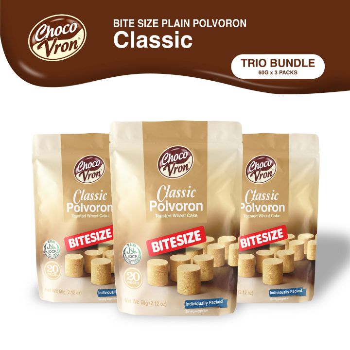 ChocoVron Bite Size Plain Classic Polvoron 60g Trio Bundle | Lazada PH