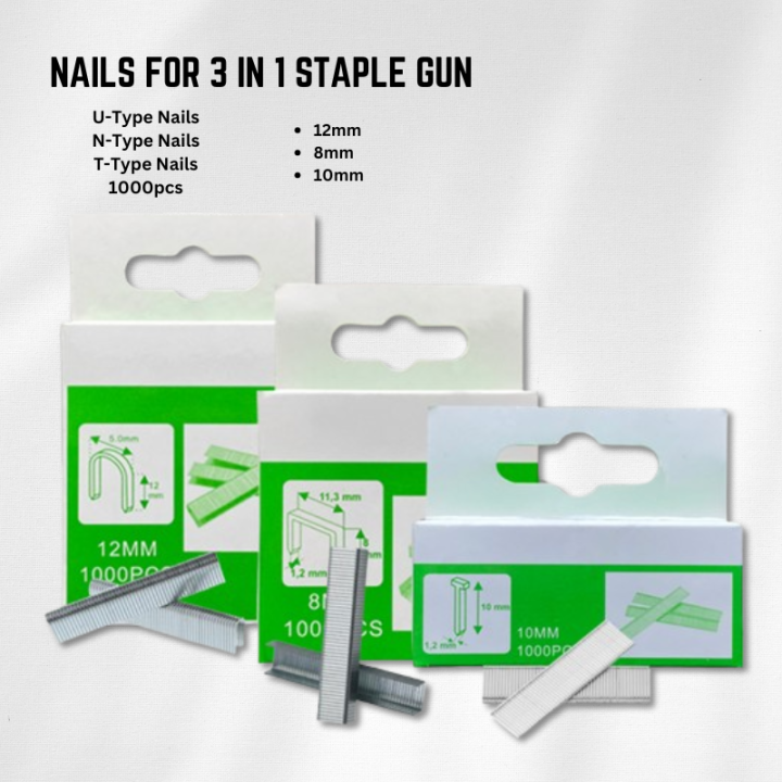Quali-Products - Nails For 3 in 1 Staple Gun Staples T-Type , U-Type ...